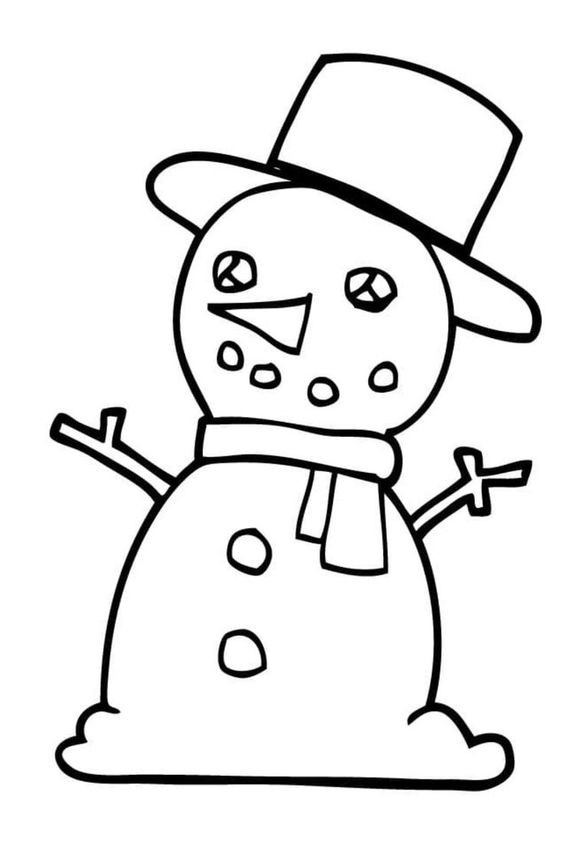 Dessins de Bonhommes de Neige à Colorier