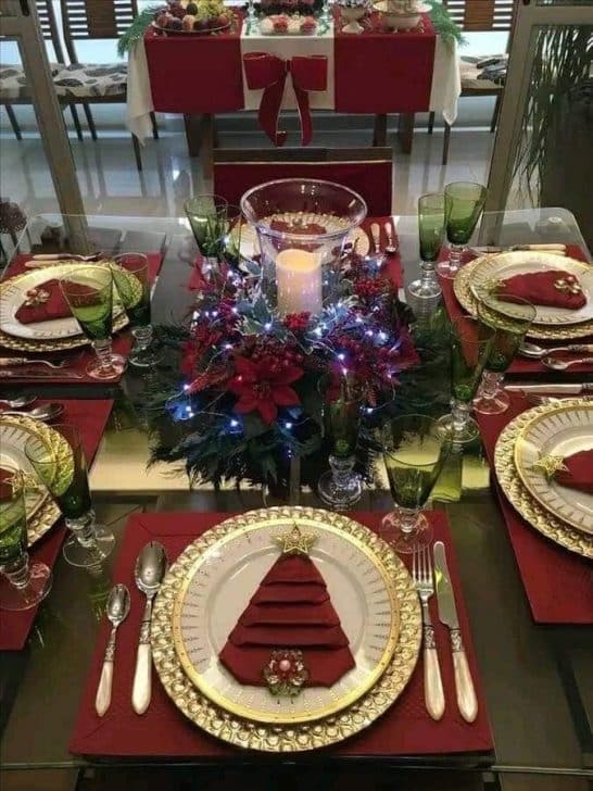 80 Décorations de tables de Noël et repas de Noël